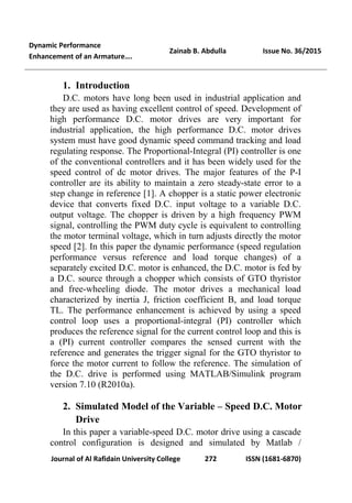 dynamic of dc motor | PDF