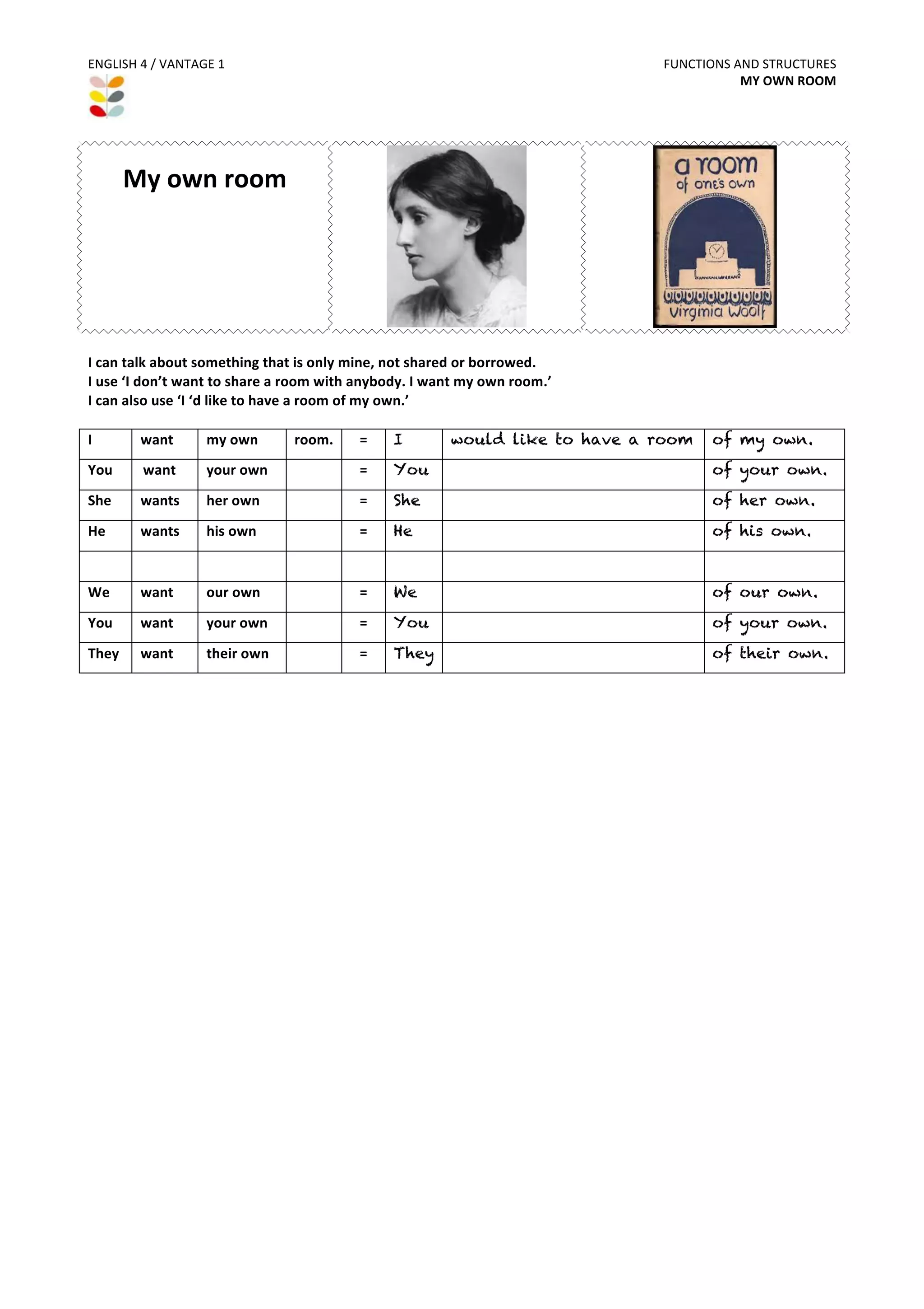 E4-1 My own room | PDF