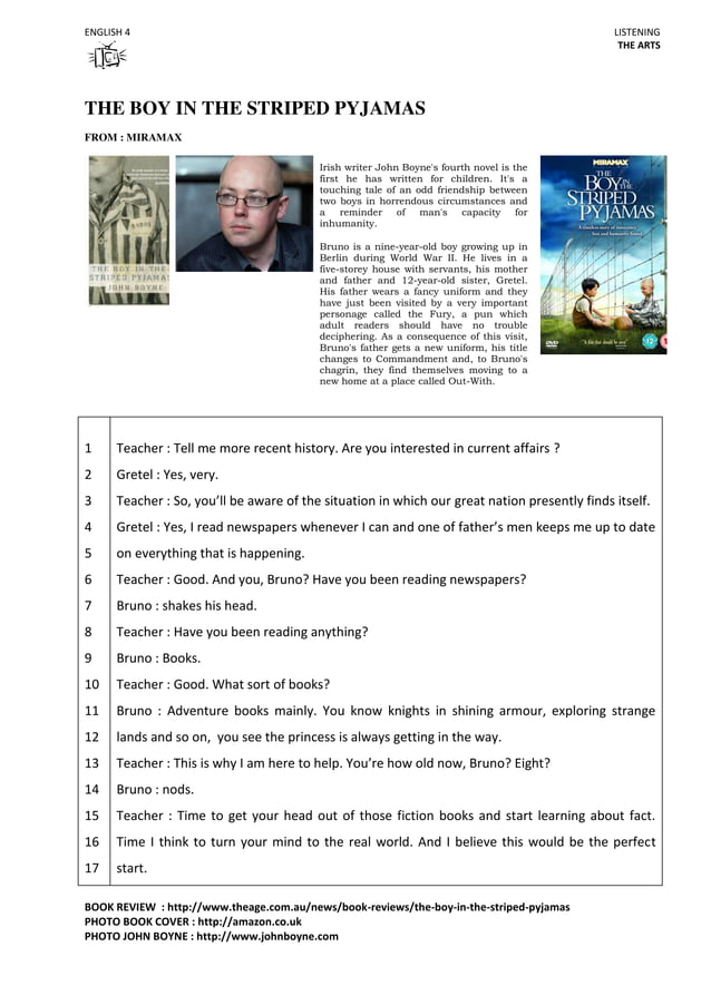 E4-1DetTheBoyInTheStripedPyjamas | PDF
