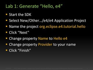 Eclipse 40 Labs- Eclipse Summit Europe 2010 | PPT
