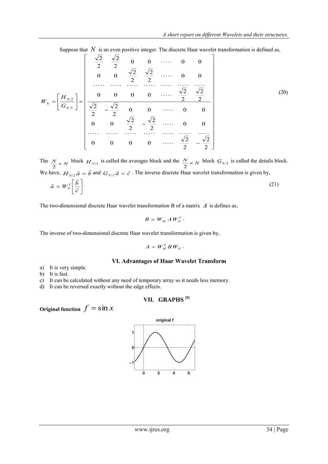 A Short Report on Different Wavelets and Their Structures | PDF A Short Report on Different Wavelets and Their Structures | PDF