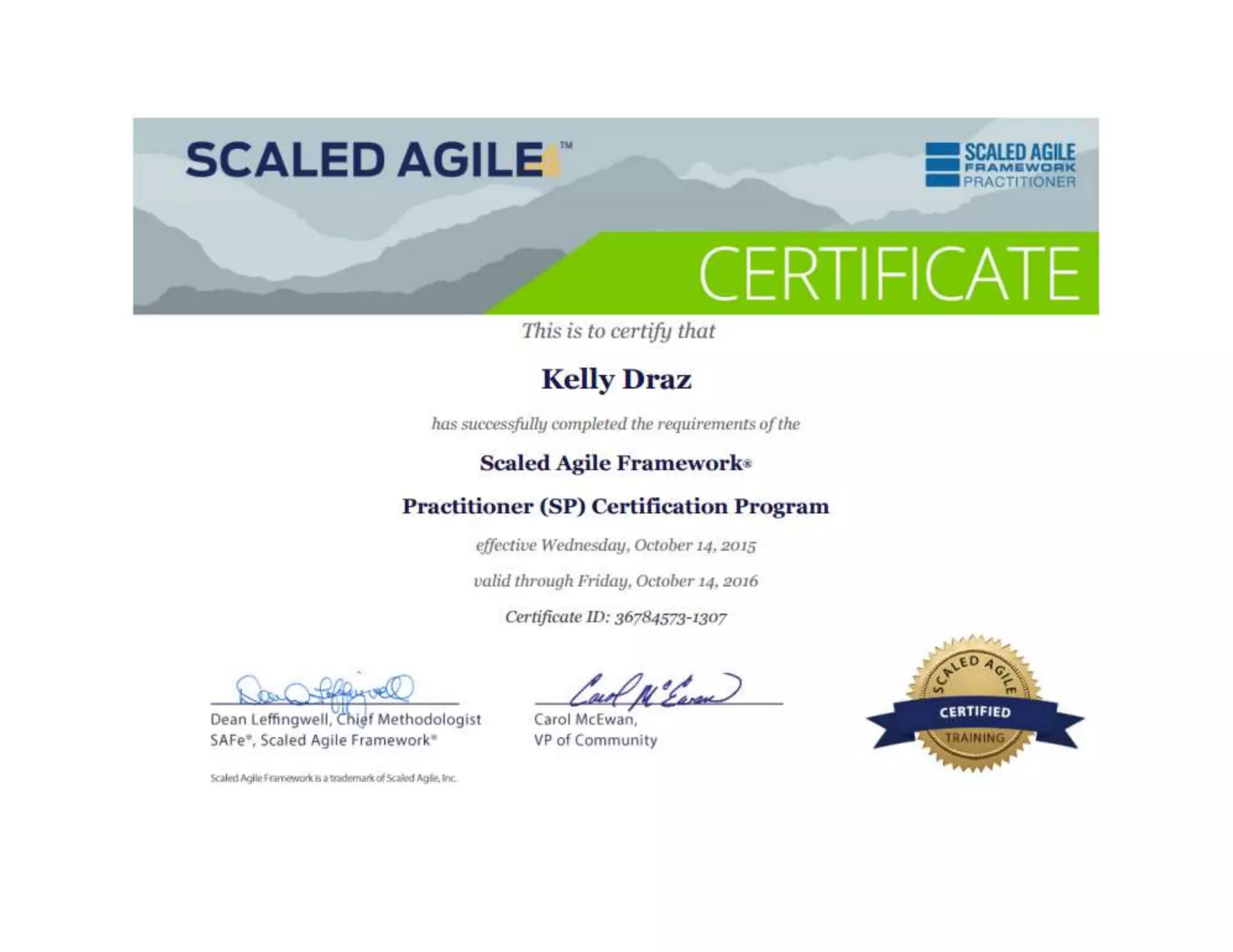 Scaled Agile Framework Practitioner Certification | DOCX