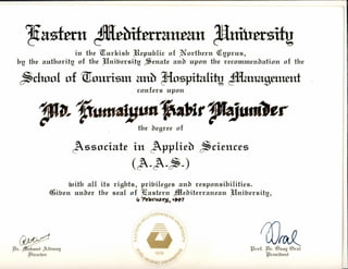 EMU Diploma certificate 1997 | PPT