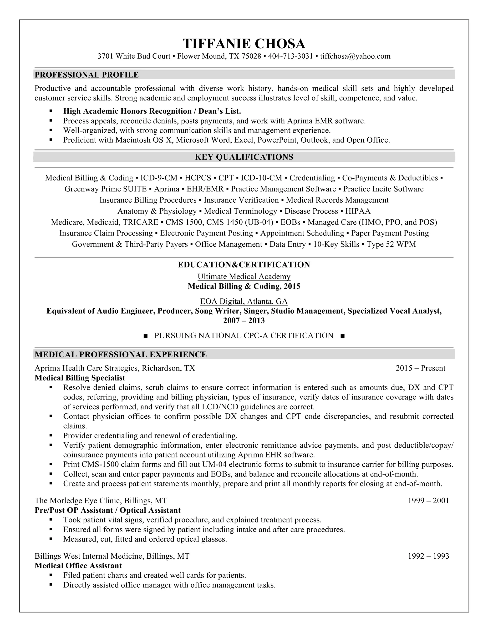 Tiffanie Chosa Resume | PDF