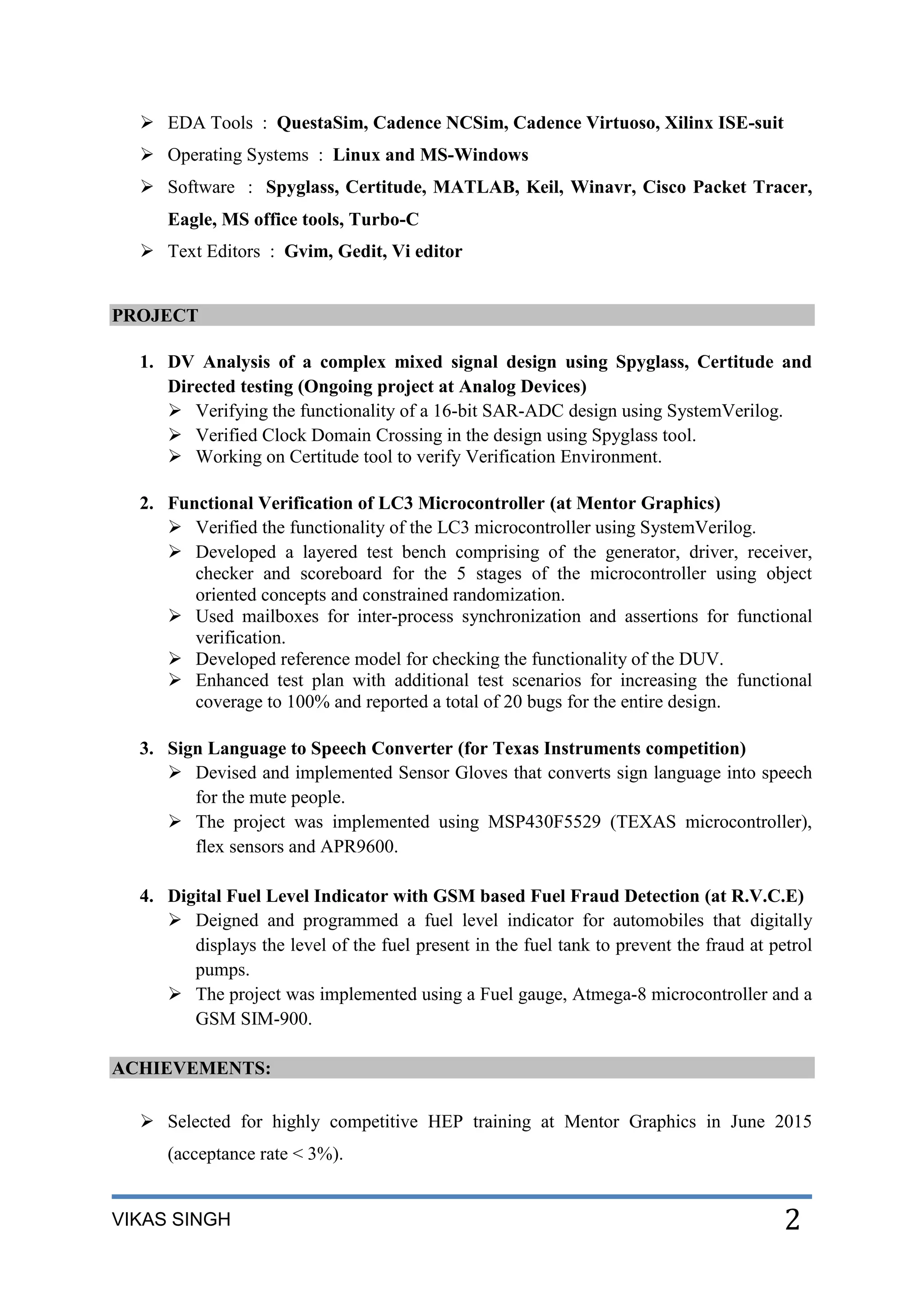 VIKASSINGH_RESUME | PDF