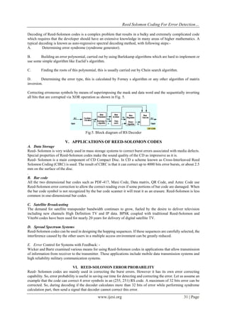 Reed Solomon Coding For Error Detection and Correction | PDF