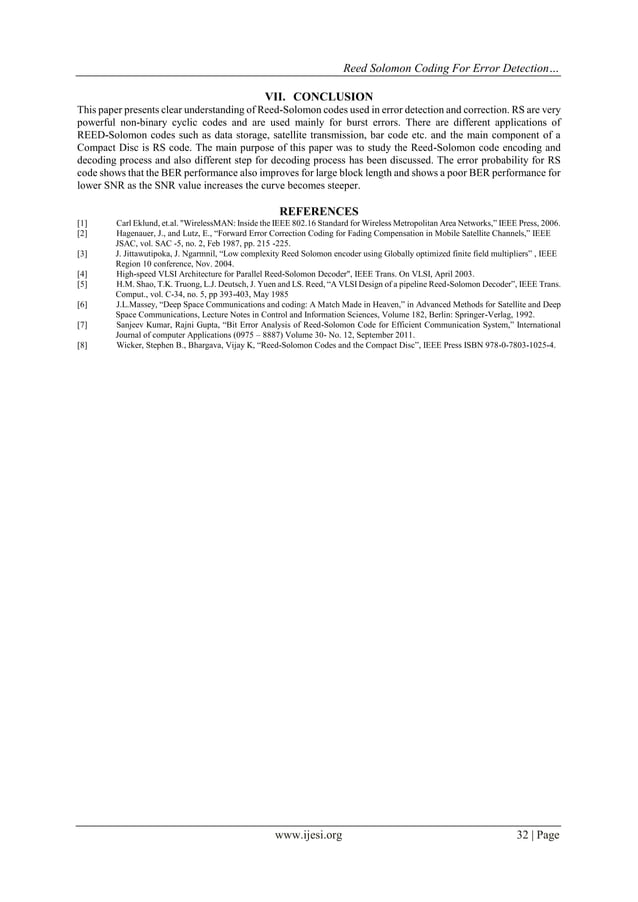 Reed Solomon Coding For Error Detection and Correction | PDF Reed Solomon Coding For Error Detection and Correction | PDF
