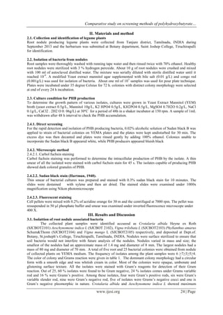 Comparative study on screening methods of polyhydroxybutyrate (PHB ...