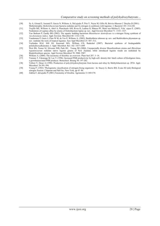 Comparative study on screening methods of polyhydroxybutyrate (PHB ...