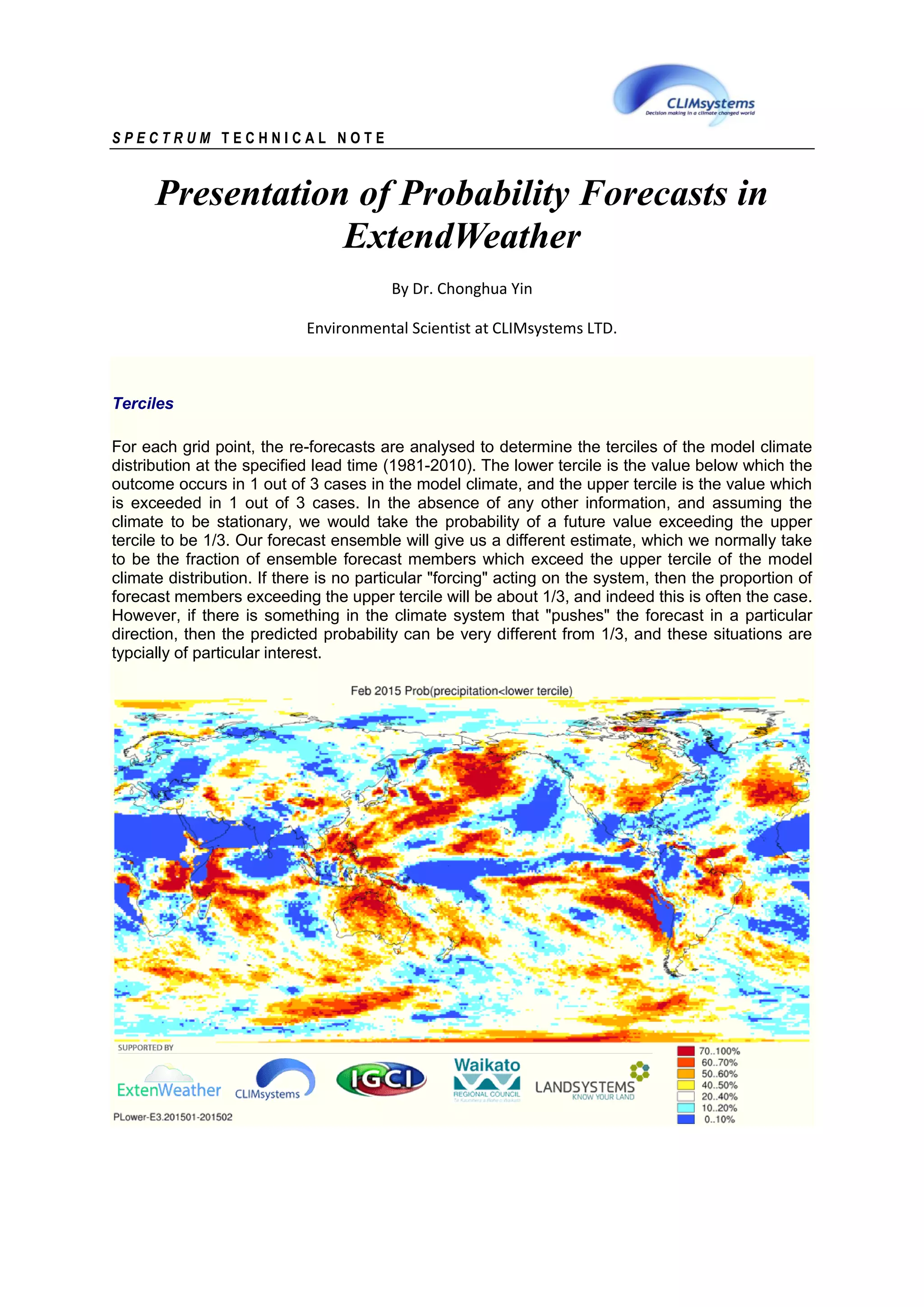 Presentation of Probability Forecasts in ExtendWeather | PDF