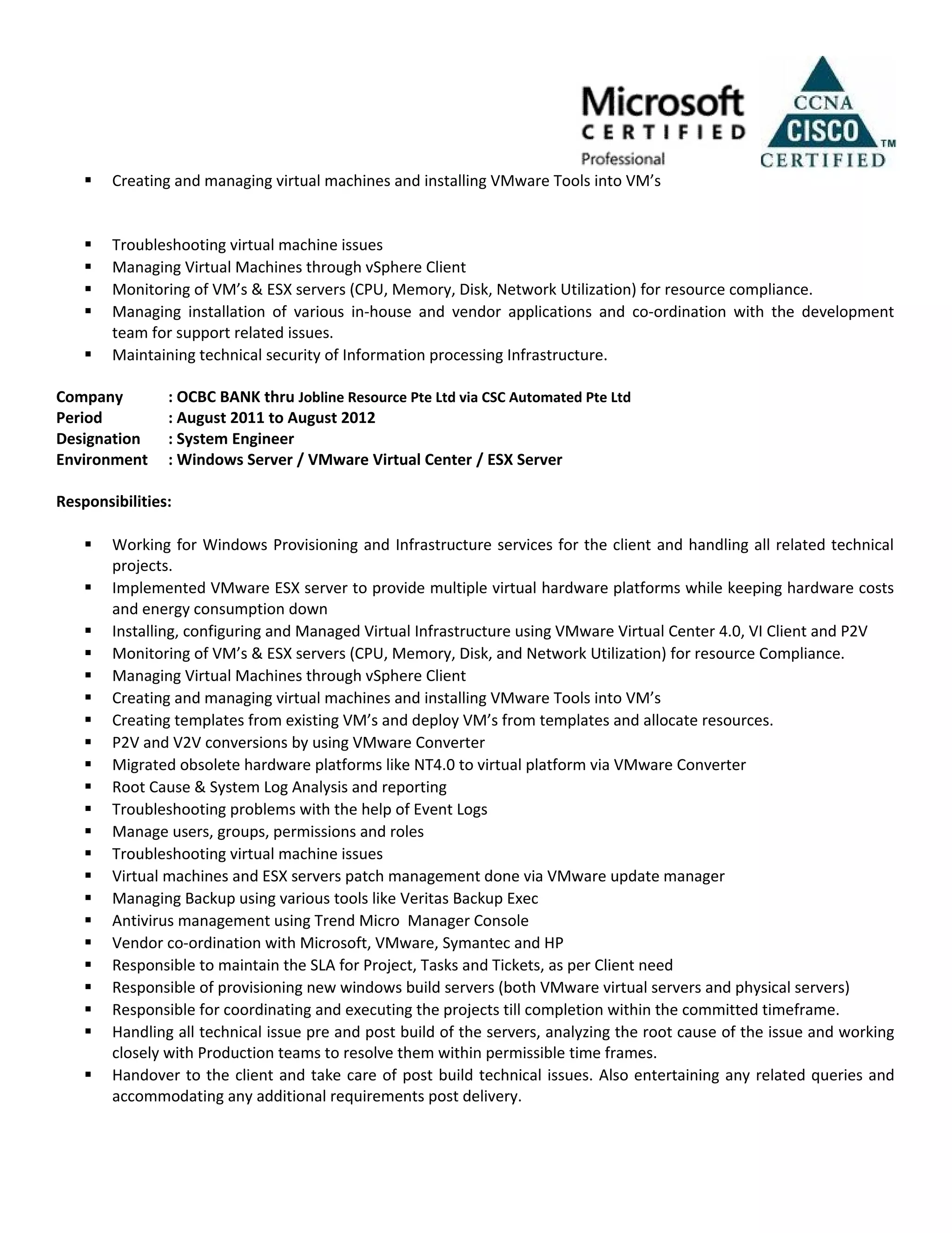 Wintel-VMWare Administrator_Muru-2 | PDF