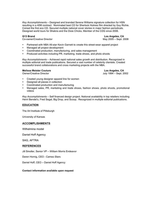 Melissa Meister current RESUME | PDF | Business | Business and Finance