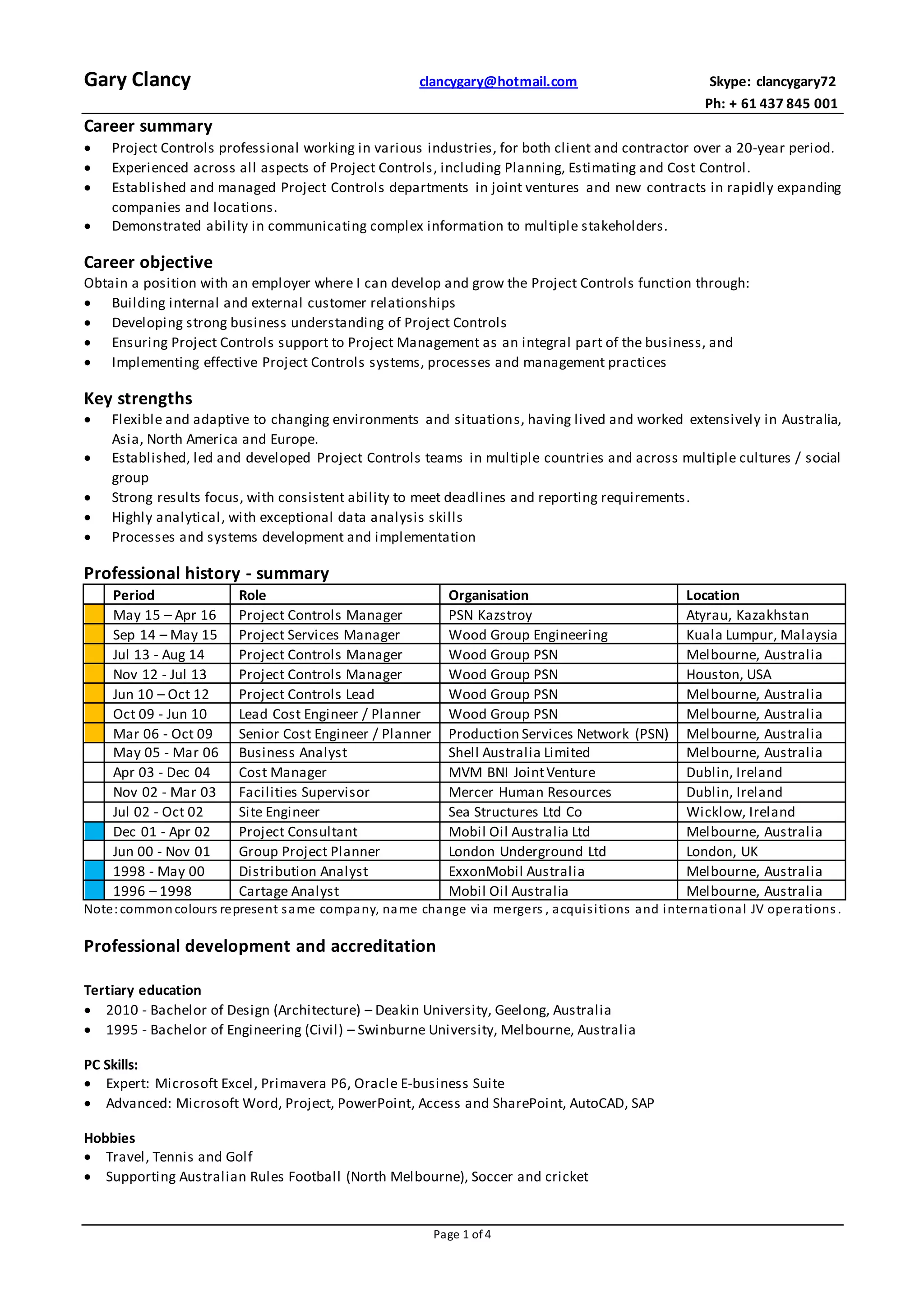 Gary Clancy CV - November 2016 | DOCX