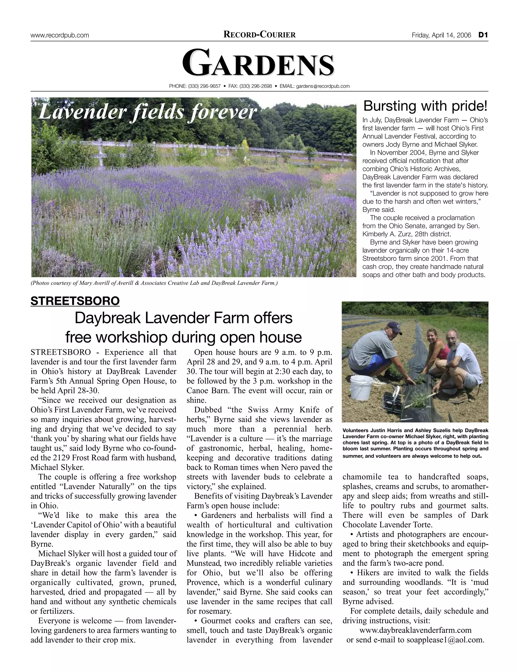 Daybreak Lavender Farm | PDF