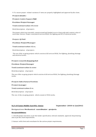 CURRICULUM VITAE-SUNIL GOPINATH (2) | PDF