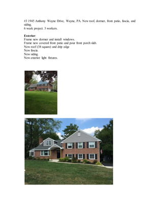 Andrew Biddle Project List | PDF