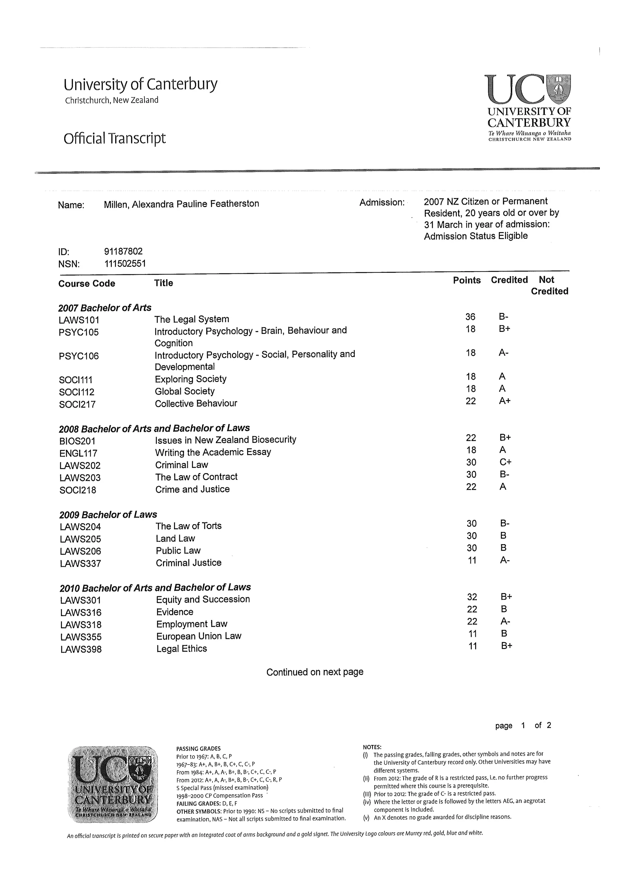 Letters and Transcripts | PDF
