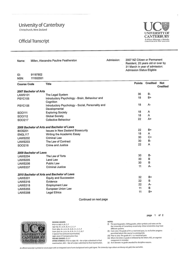 Letters and Transcripts | PDF