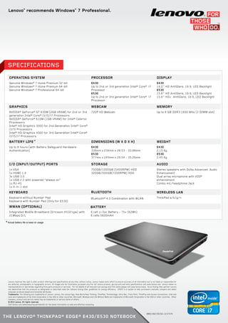 E430 e530 data_sheet_anz | PDF | Operating Systems | Computer Software ...