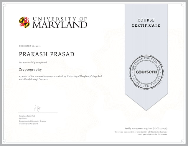 Coursera cryptography 2015 | PPT