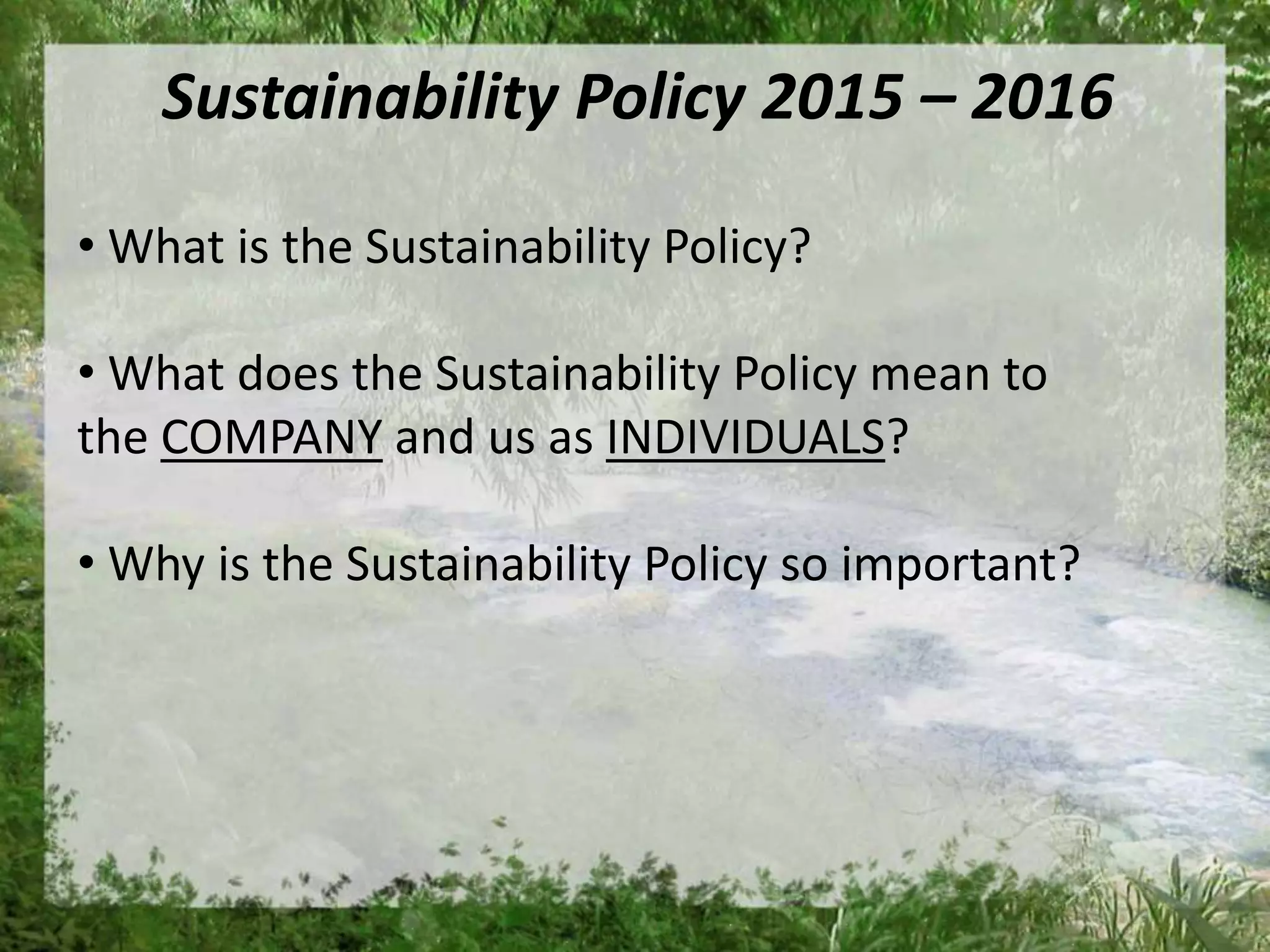 Sustainability Policy | PPT