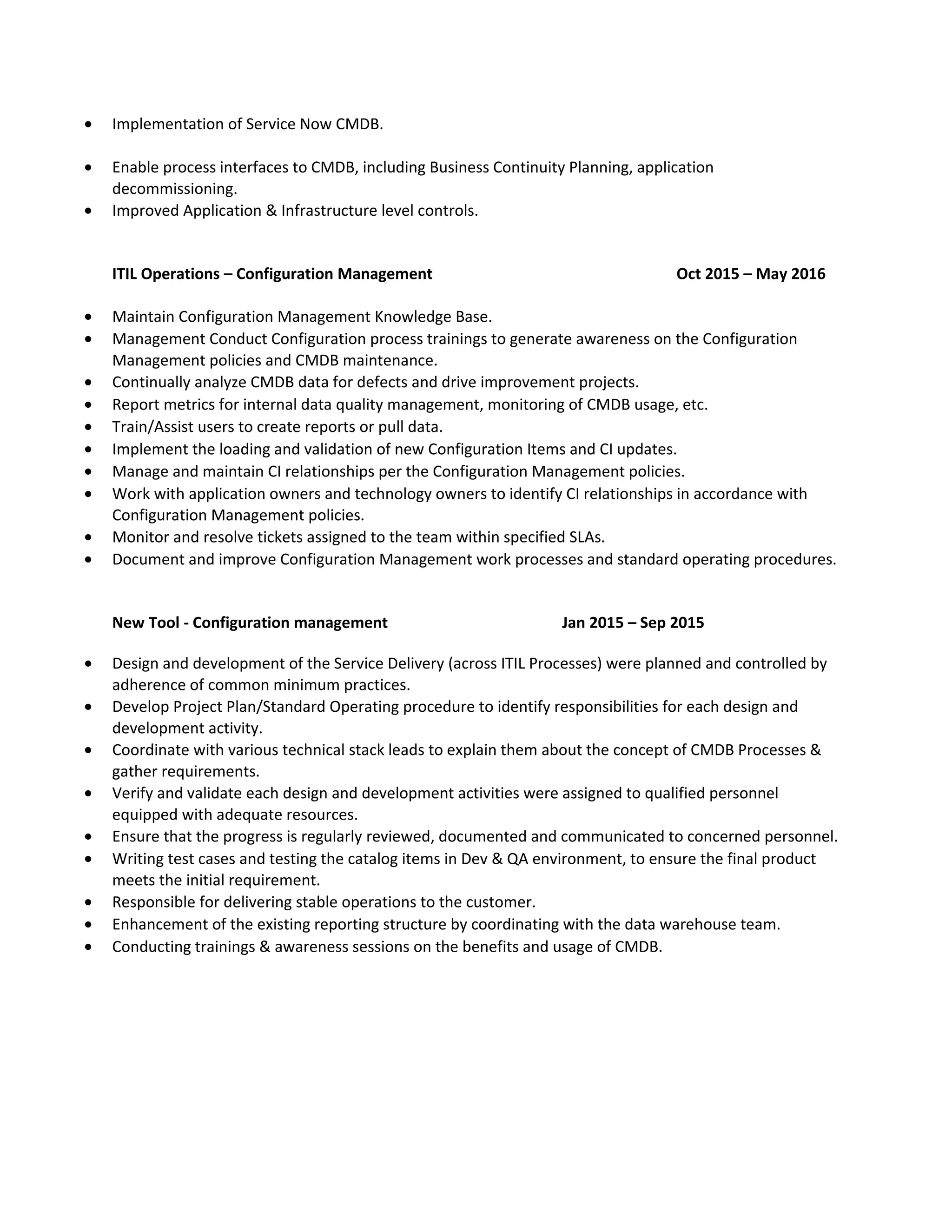 Bharath Kumar - ITIL Resume | DOC