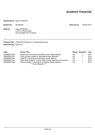 Academic Transcript (job 1731967) | PDF