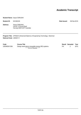 Academic Transcript (job 1731967) | PDF