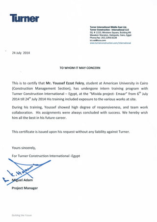 Turner Training Certificate | PDF