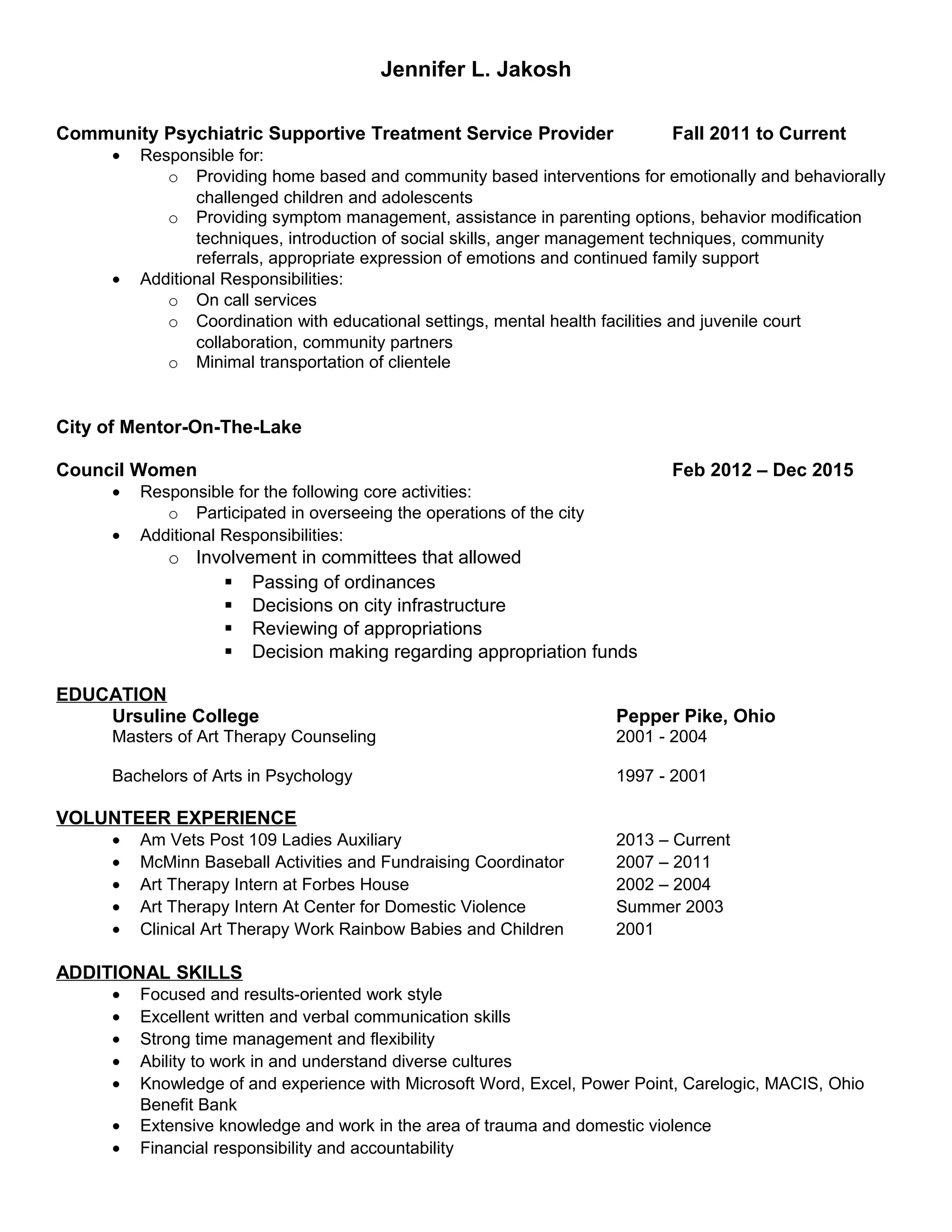 Jennifer revised resume 2016 | PDF