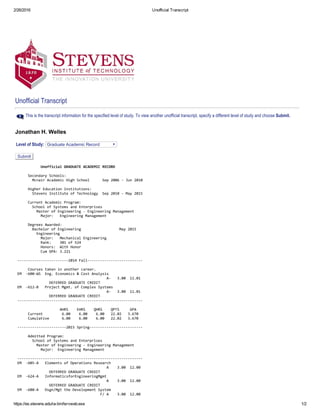 Graduate Transcript | PDF