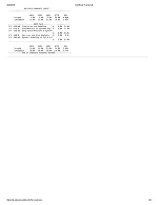 Graduate Transcript | PDF