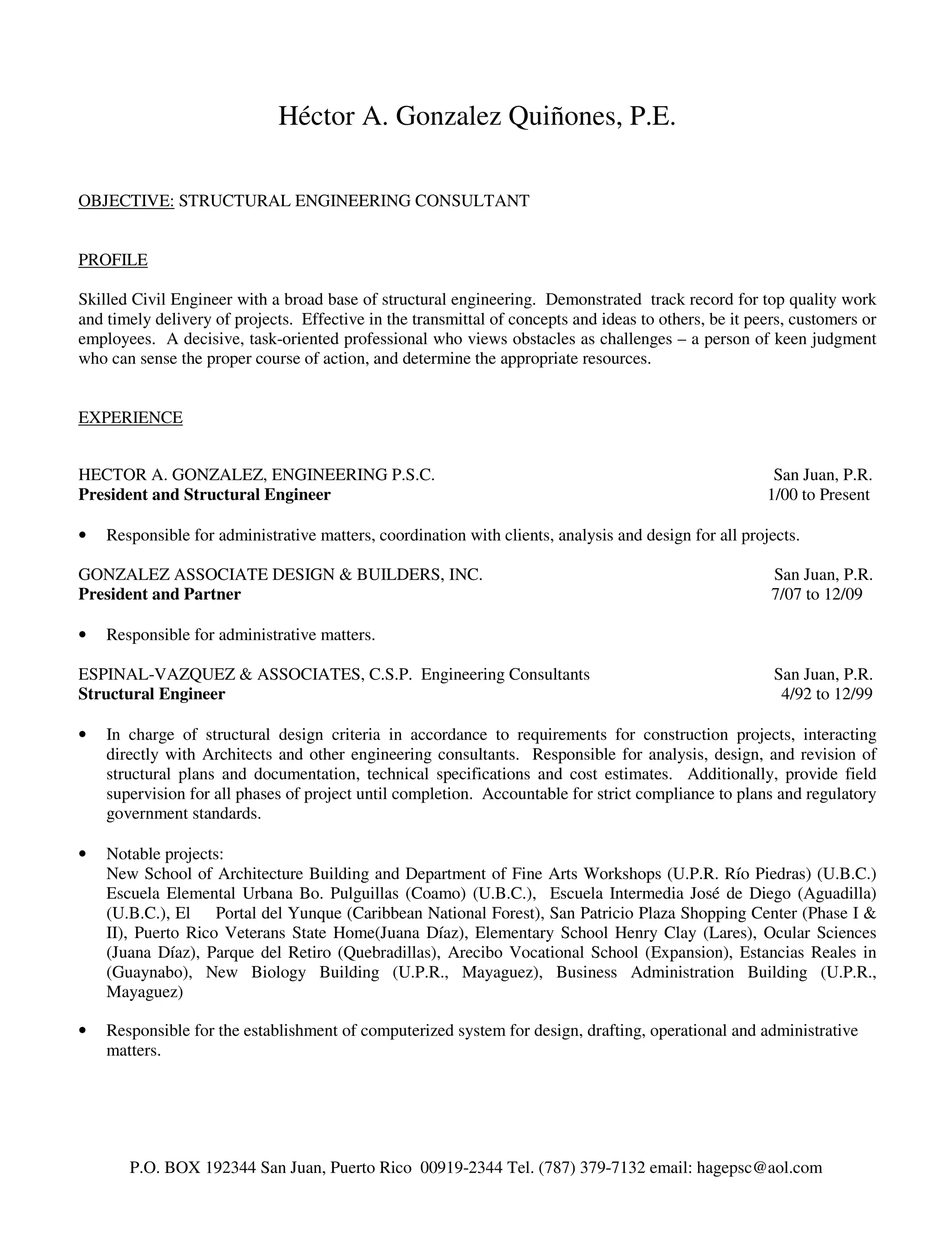 Resume Hector Gonzalez | PDF