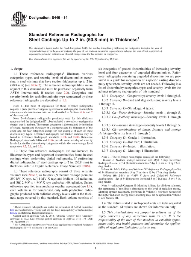 ASTM-E446-standard reference radiographs for steel castings up to 2 in ...