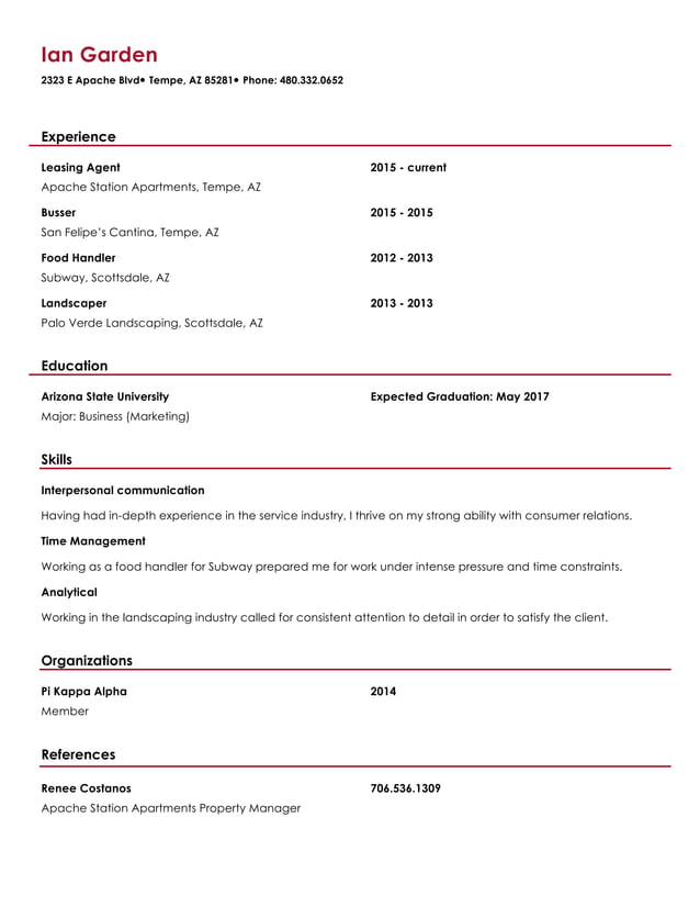 Ian Garden Resume | PDF