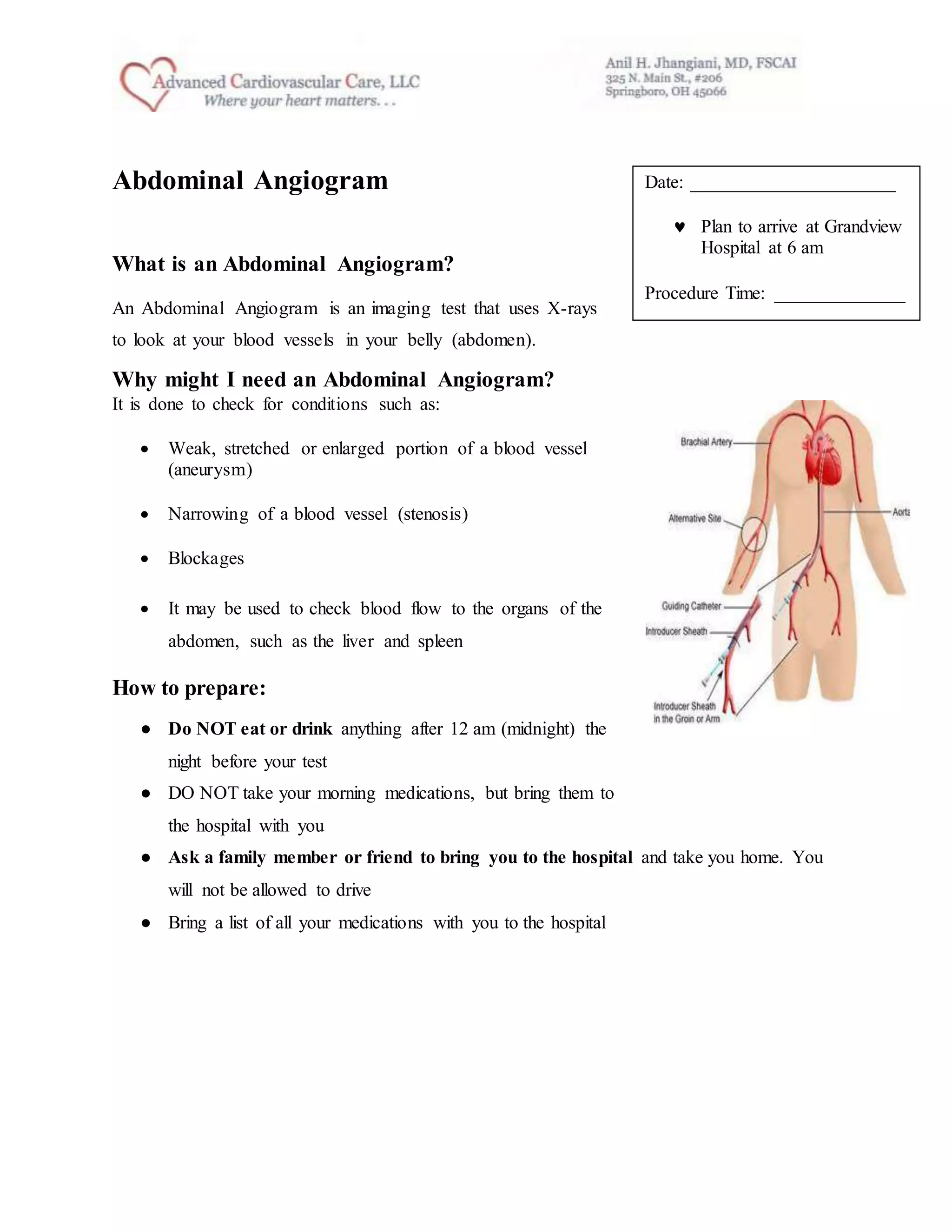 9.25.16 Abdominal Angiogram Patient Education | DOCX