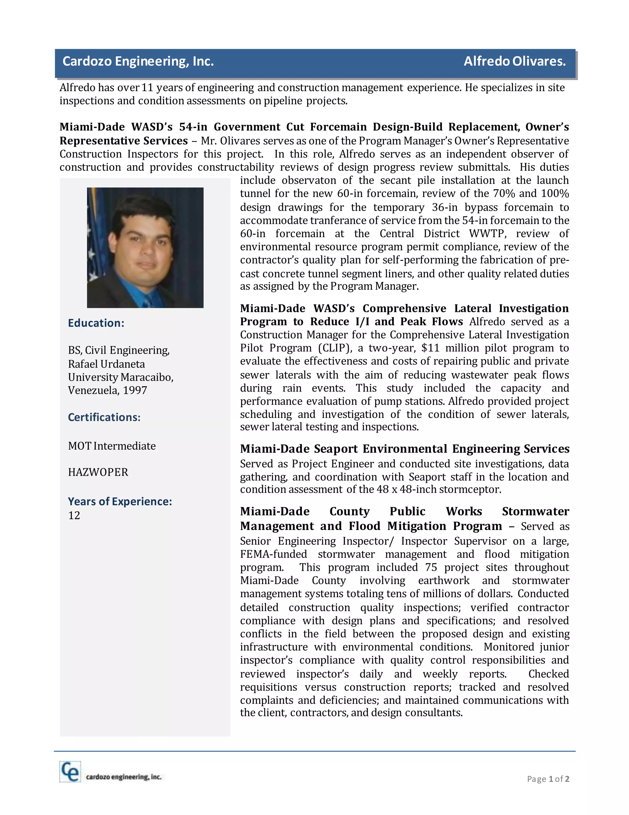 Alfredo_Olivares_Resume_10232014 | PDF