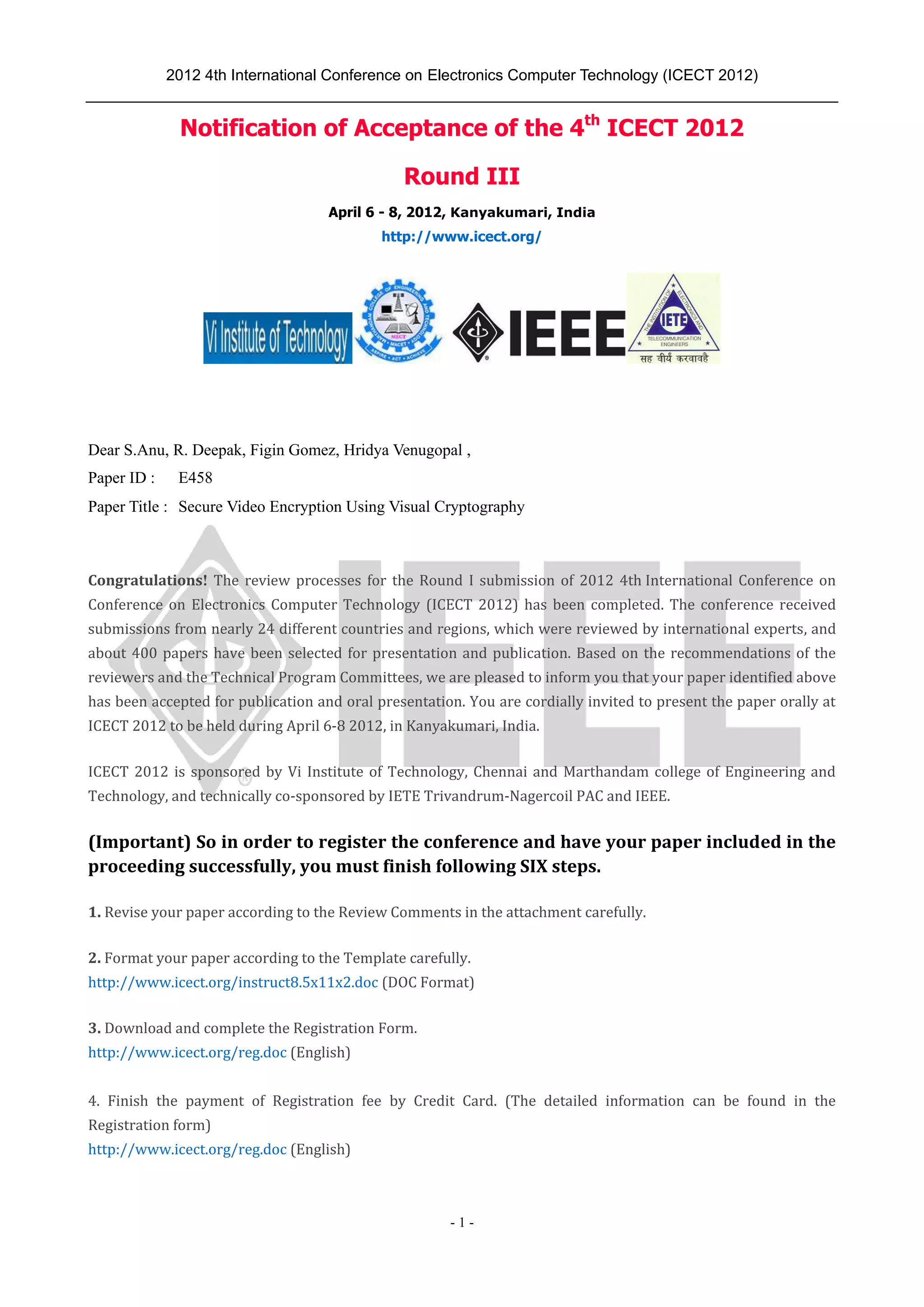 E458 notification | PDF