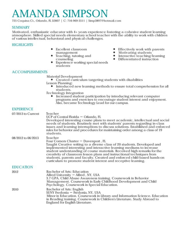 Amanda Simpson Resume 4 | PDF