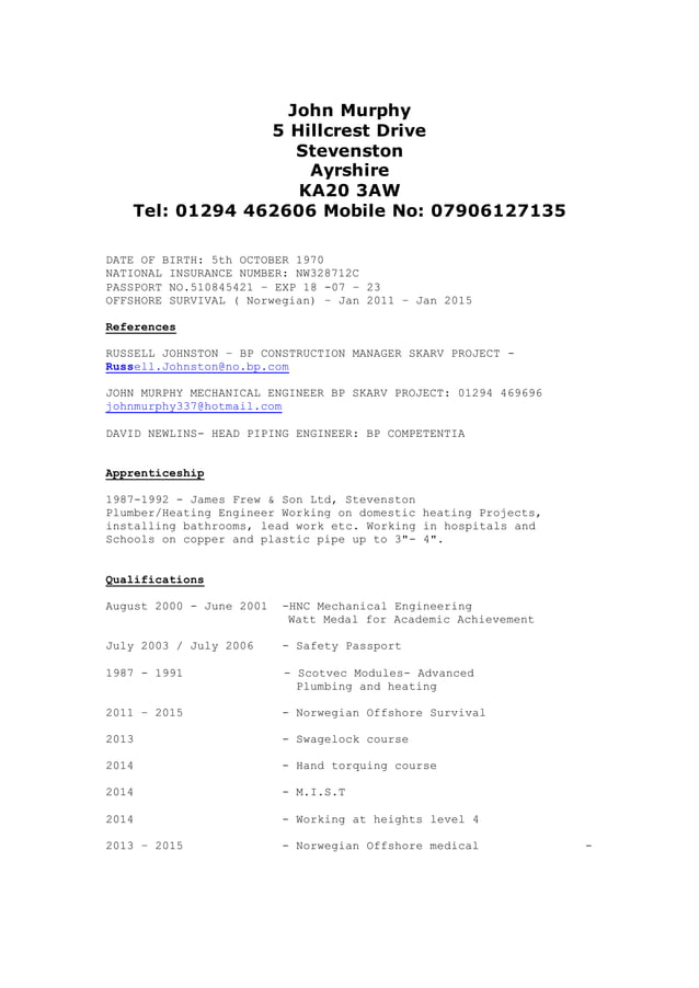 JOHN CV 2015 3 | PDF