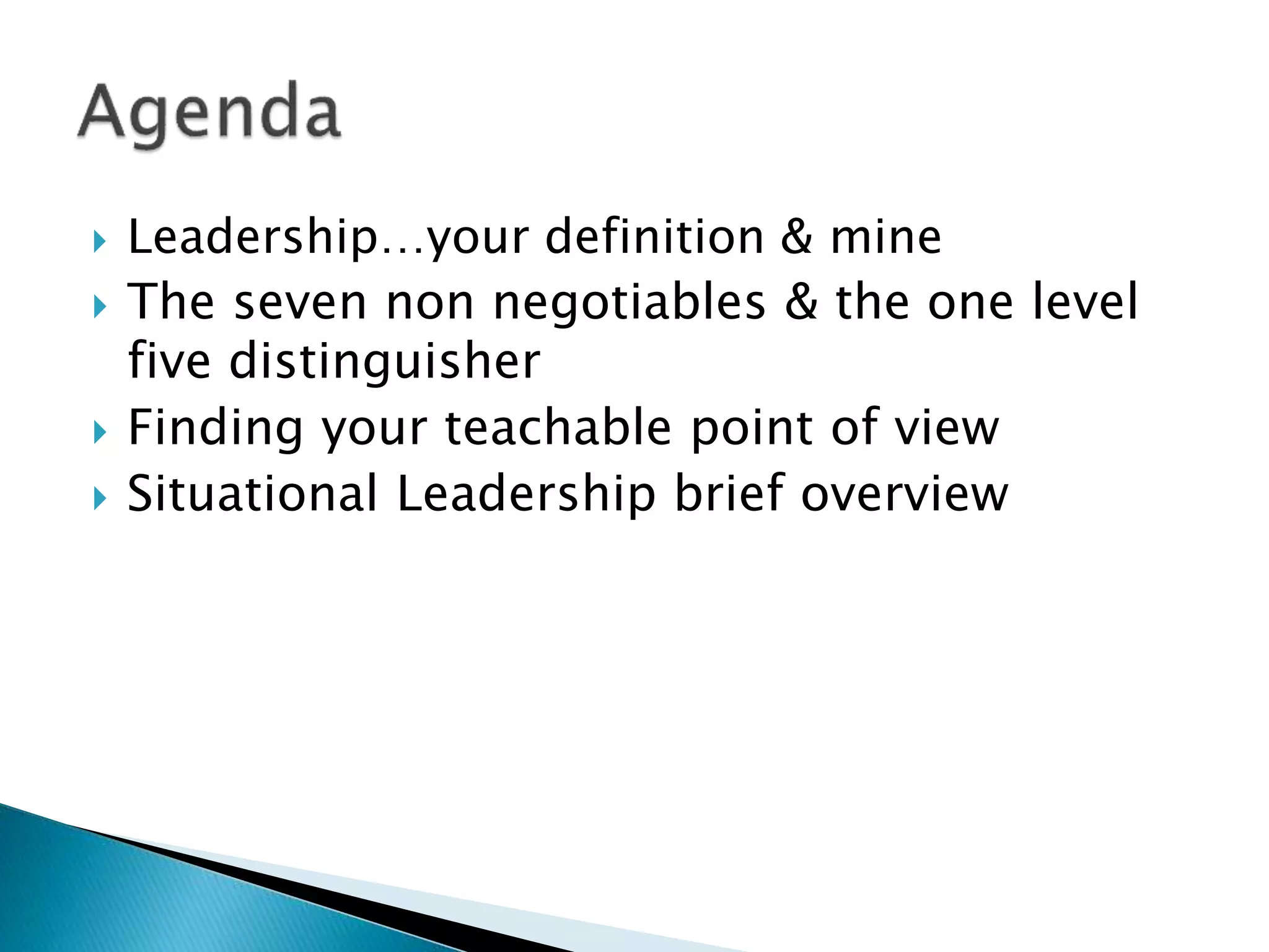 Leadership Non Negotiables | PPT