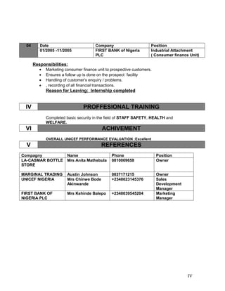 Resume of Williams Nonso Okorie | DOC | Sales | Business