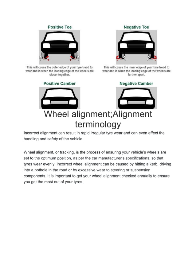 Wheel alignment;Alignment terminology | PDF