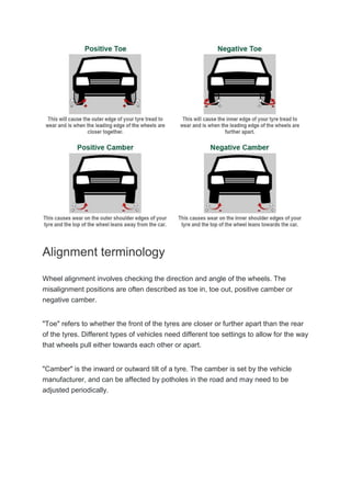 Wheel alignment;Alignment terminology | PDF