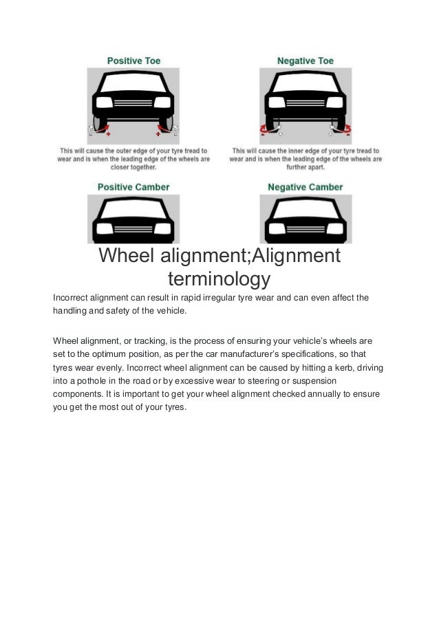 Wheel alignment;Alignment terminology