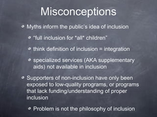 The Inclusive Education Debate | PPT