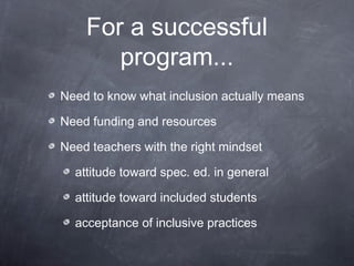 The Inclusive Education Debate | PPT