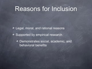 The Inclusive Education Debate | PPT