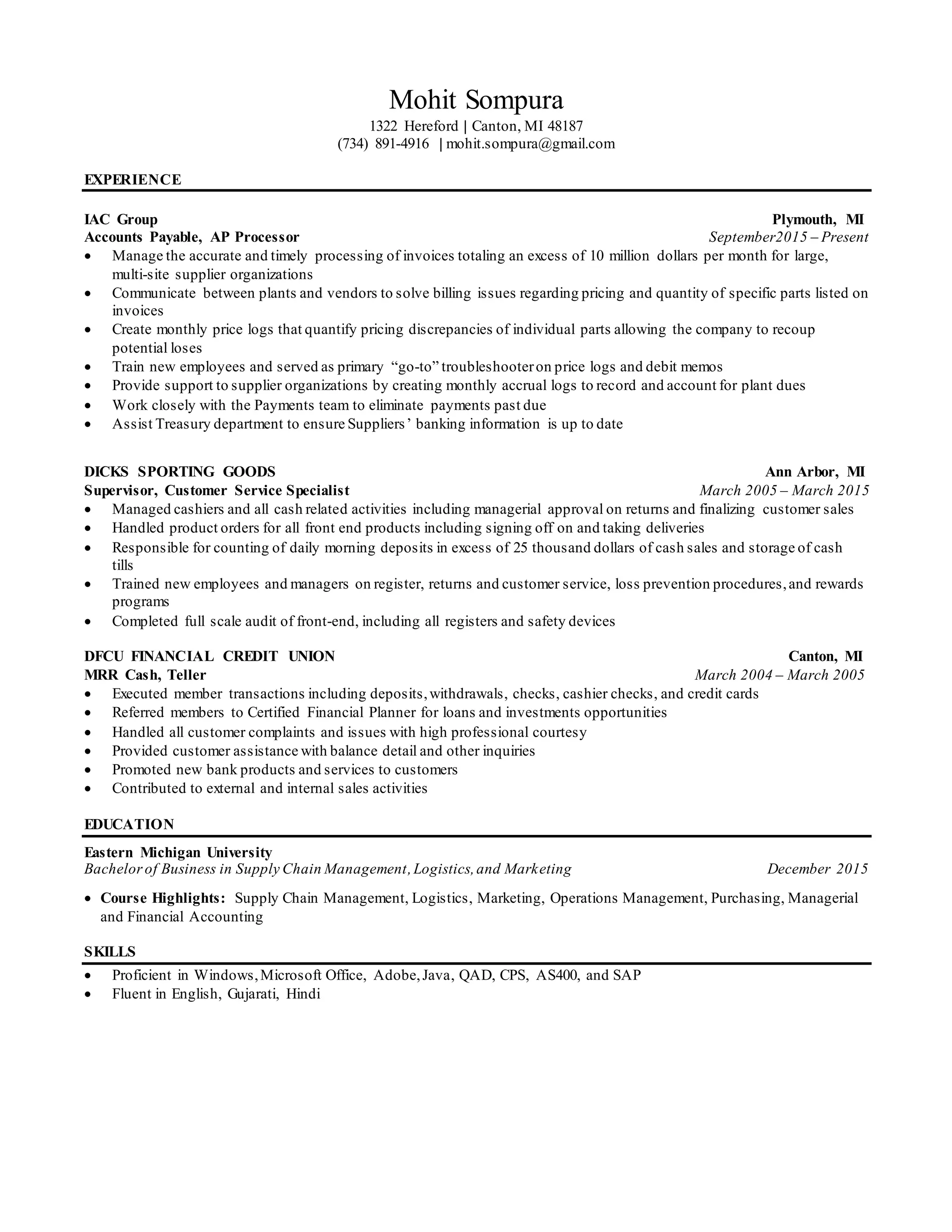 Mohit's Resume | DOCX
