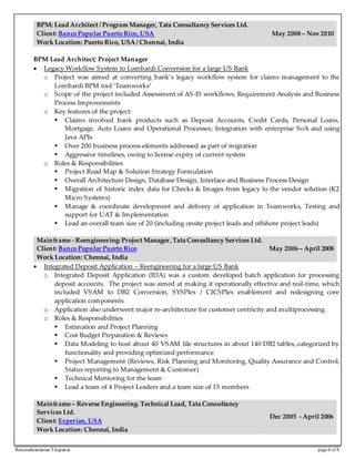 Ramasubramanian Tirupattur | DOCX | Databases | Computer Software and Applications